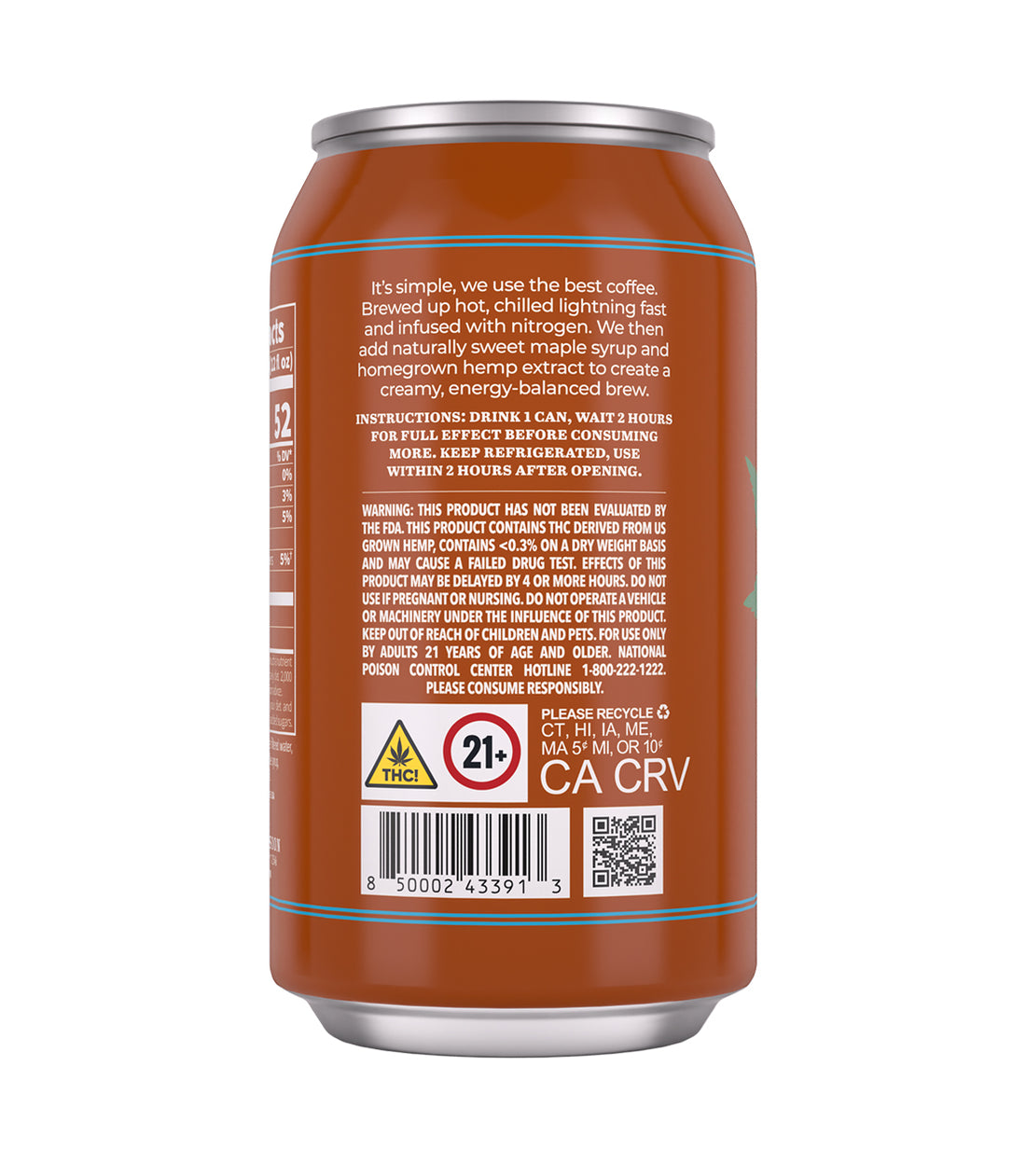 Maple Nitro Coffee | 10 MG Delta-9 THC | 12 Oz Can | Bold & Creamy ...